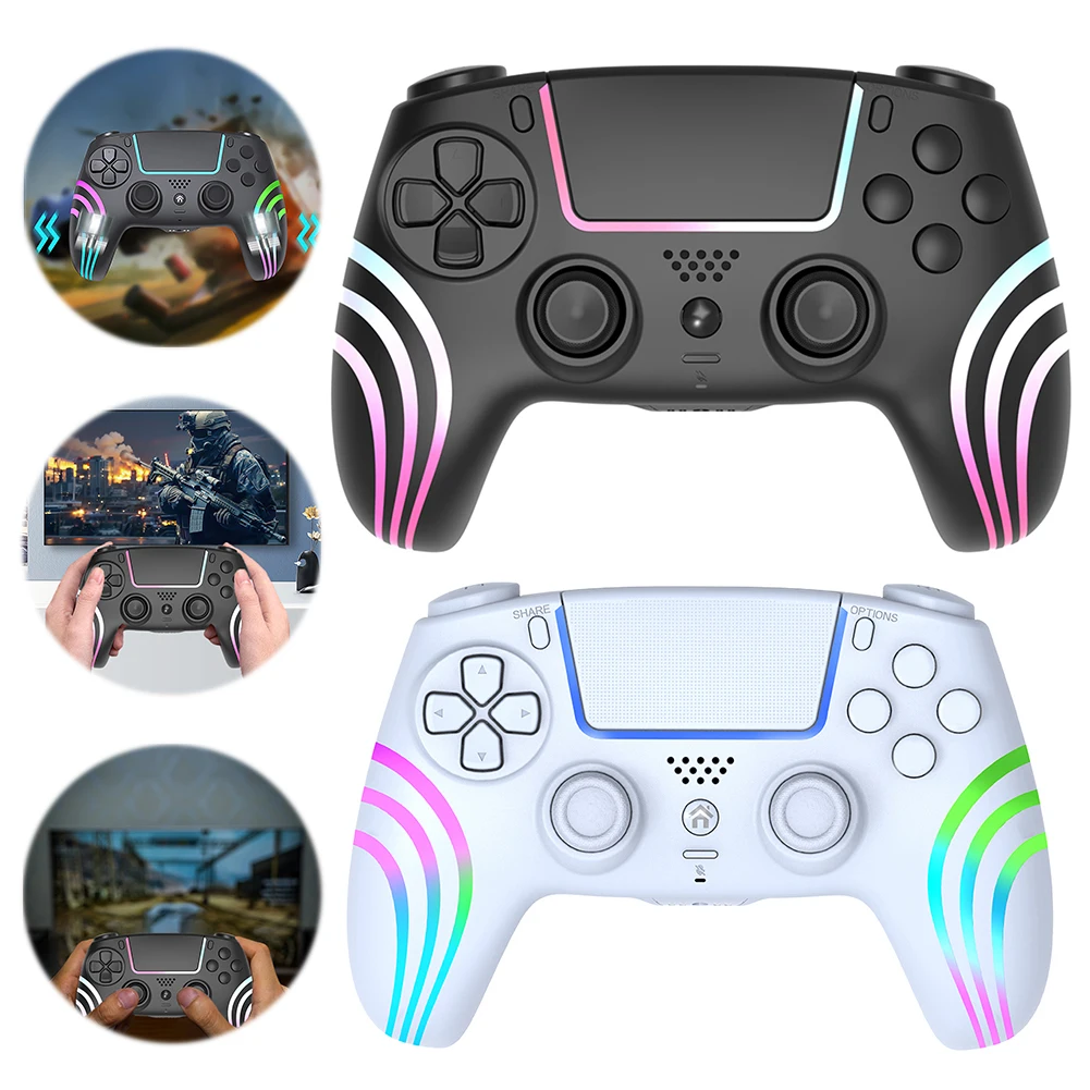 Mando-inal-mbrico-RGB-para-PS4-Windows-PC-Gamepad-Bluetooth-controlador ...