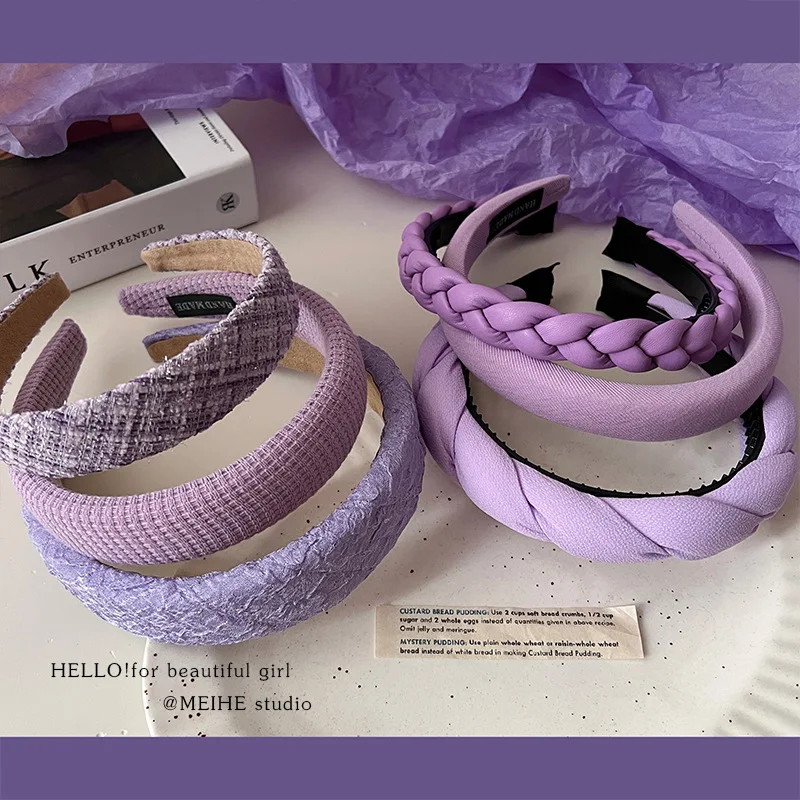 Spring romantic periwinkle blue-purple headband ~high-quality sponge ...