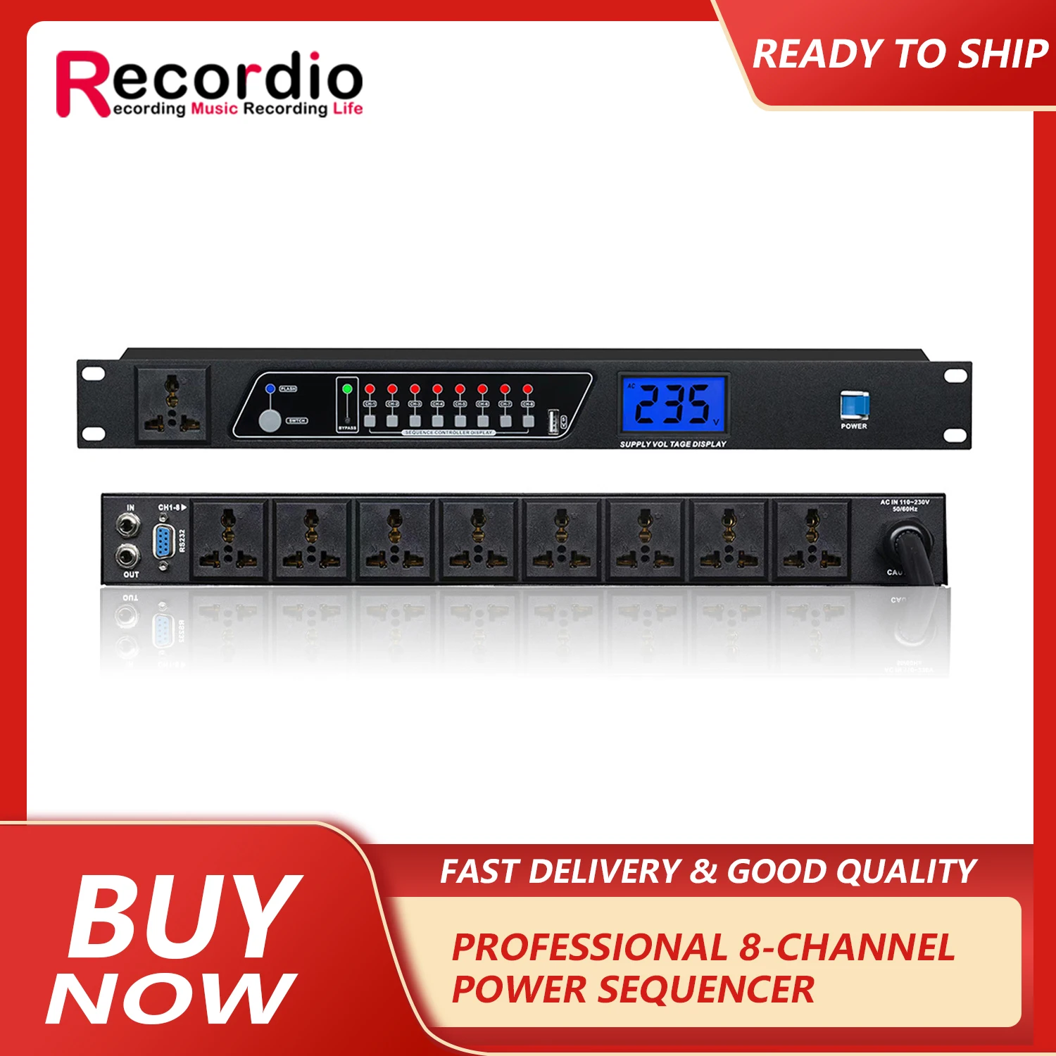 GAX-808S Professional Socket Power Conditioner Power Supply 8 Channel ...