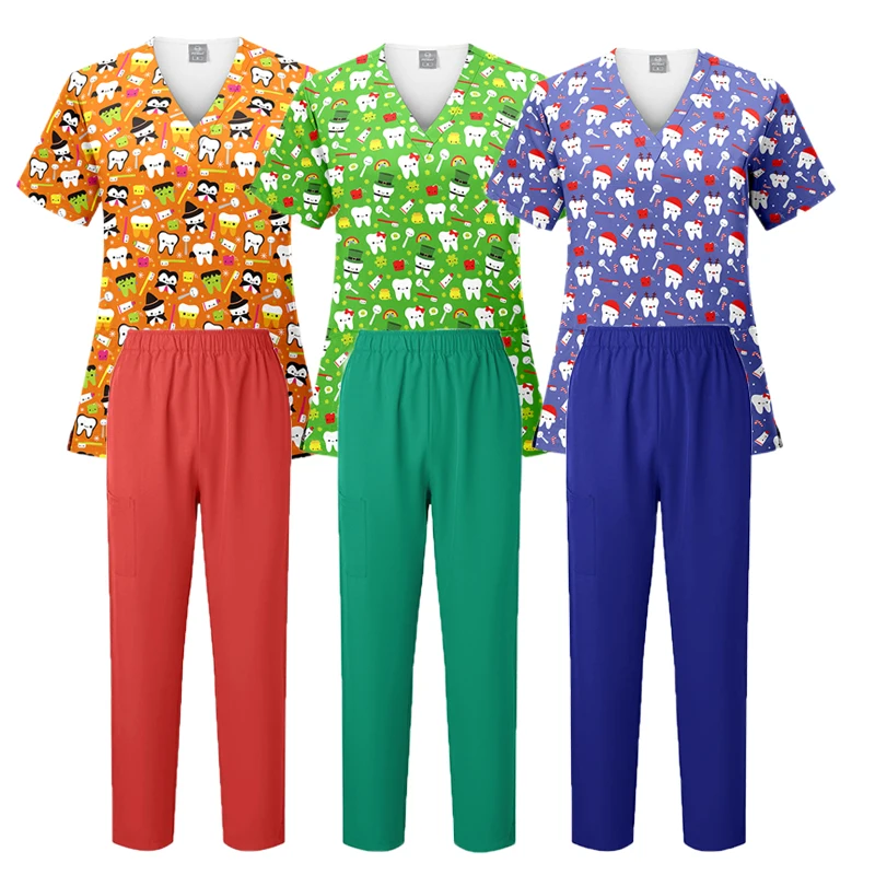 Hospital Surgical Clothing Medical Uniforms Women Men Scrub Set Doctor ...