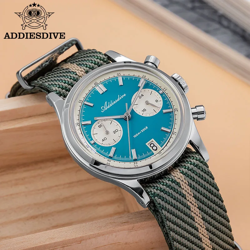 ADDIESDIVE NEW AD2095 Men's Watches VK64 Movement Quartz Wristwatch ...