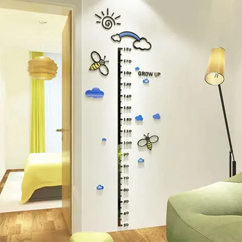 Height-Measure-Wall-Stickers-for-Kids-Cartoon-Tree-Monkey-Giraffe-Ruler ...