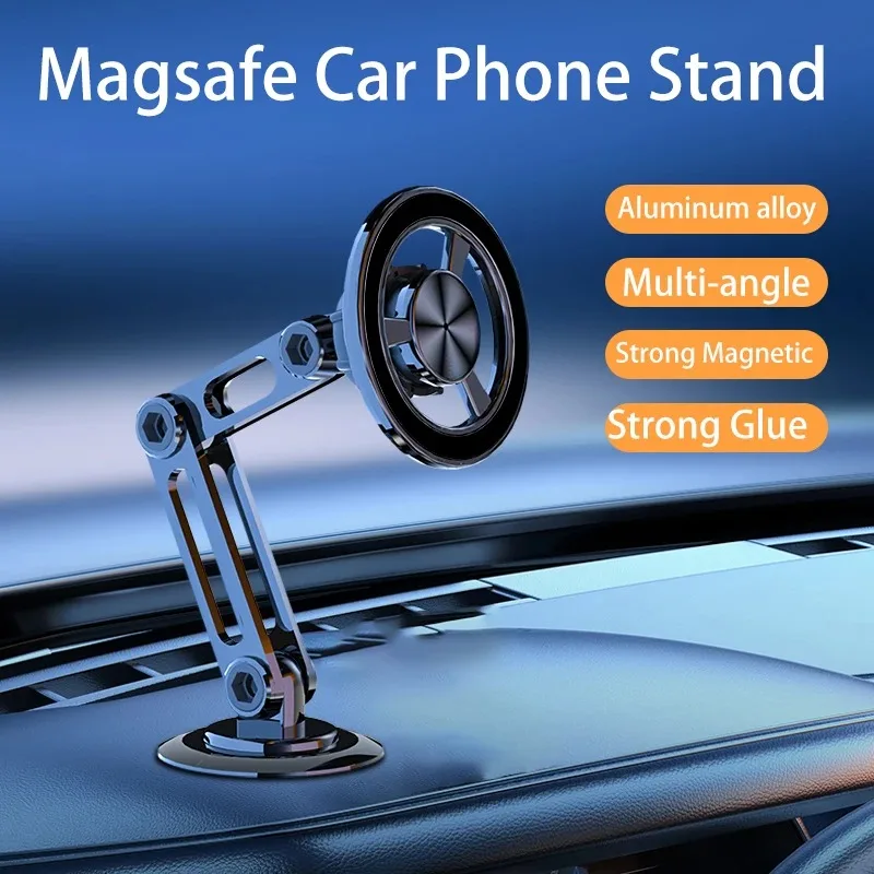 Magsafe 720 Rotate Metal Magnetic Car Phone Holder Foldable Phone Stand ...