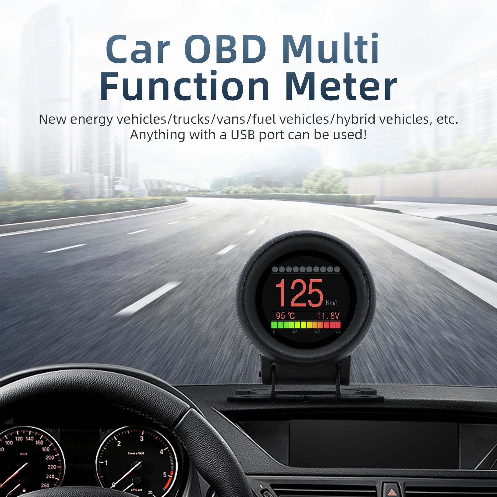 Car-Smart-Digital-Multi-Function-Alarm-Meter-A205-Display-Speed-Fuel ...