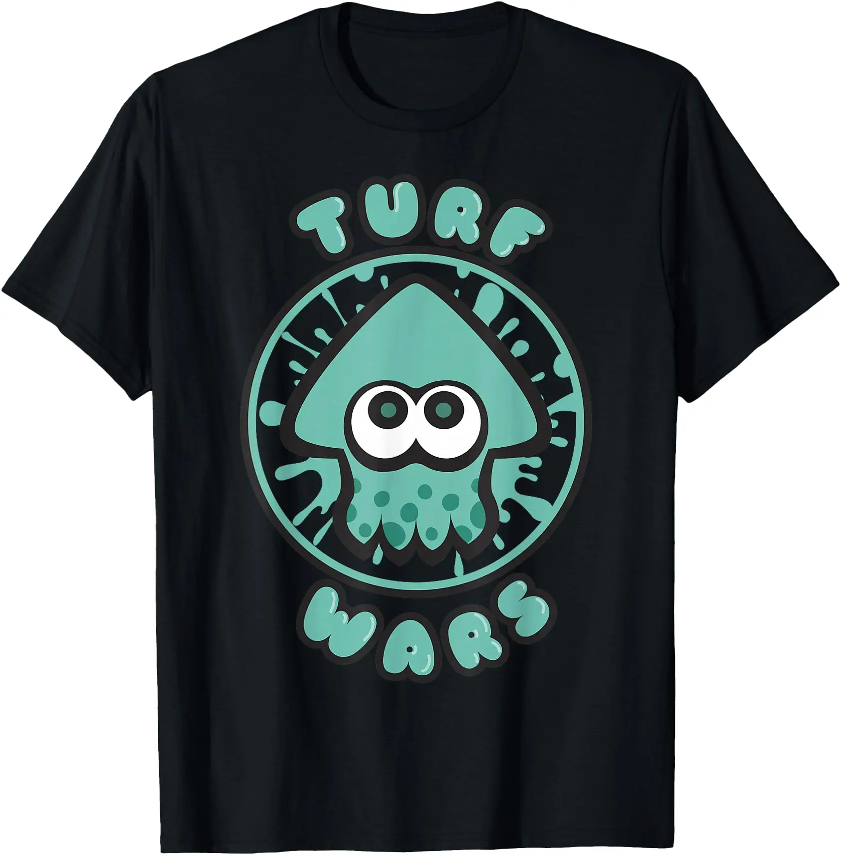 Splatoon Turf Wars Turquoise Splat Graphic T-Shirt All size Tops S-6XL ...