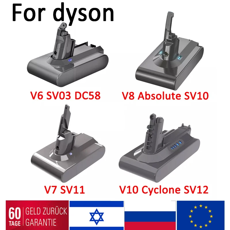 6000mAh-for-Dyson-V6-V7-V8-V10-Rechargeable-Bateria-SV10-SV11-SV12-SV09 ...