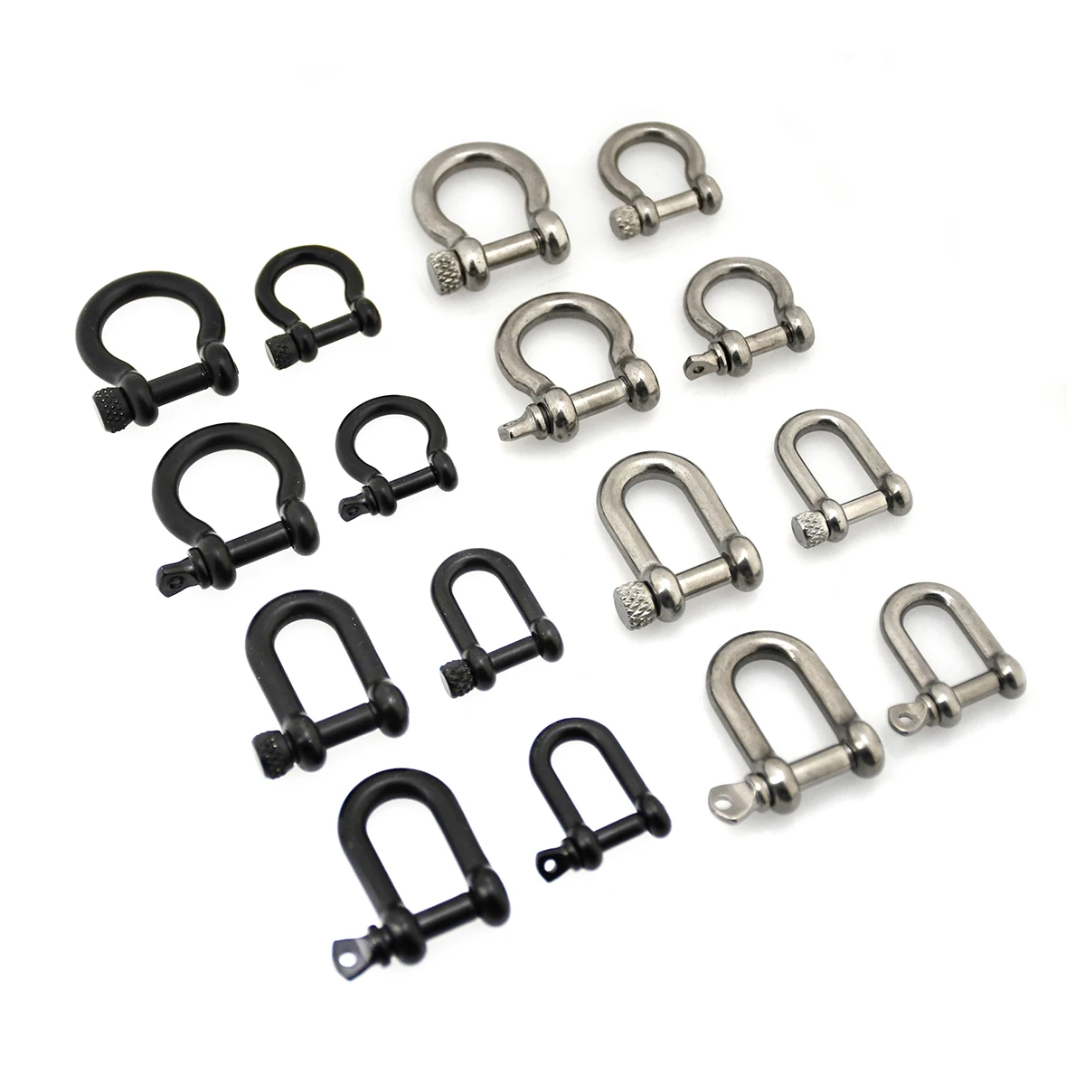 1-pcs-Stainless-Steel-Staples-Carabiner-D-Bow-Shackle-Fob-Key-Ring ...