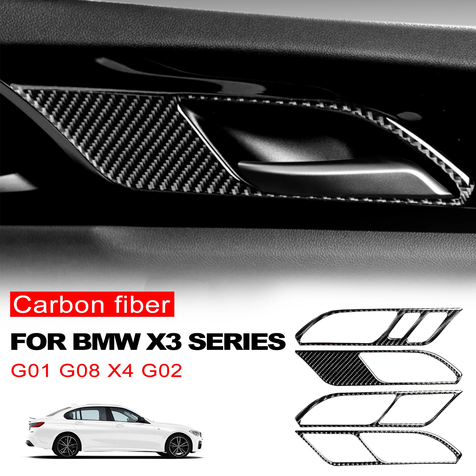 4Pcs-Car-Decal-Inner-Door-Handle-Frame-Cover-Trim-Stickers-Carbon-Fiber ...