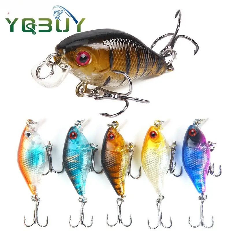 Fishing lure Crank Bionic Bait 4cm/4.6g Minoruya Bait Black Three Hook ...