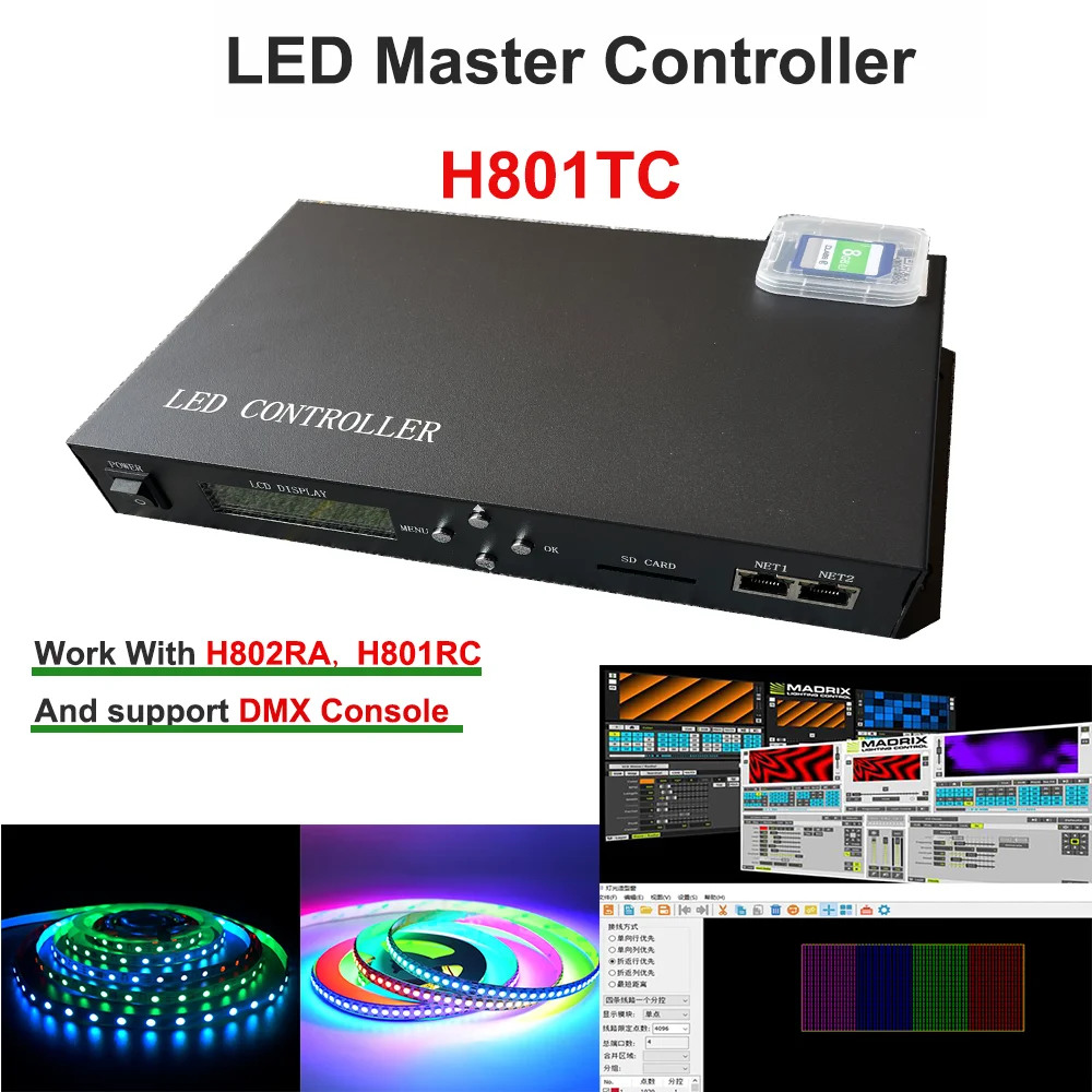 H801TC-LED-Master-Controller-Pixel-LED-Controller-Drive-150000-Pixels ...
