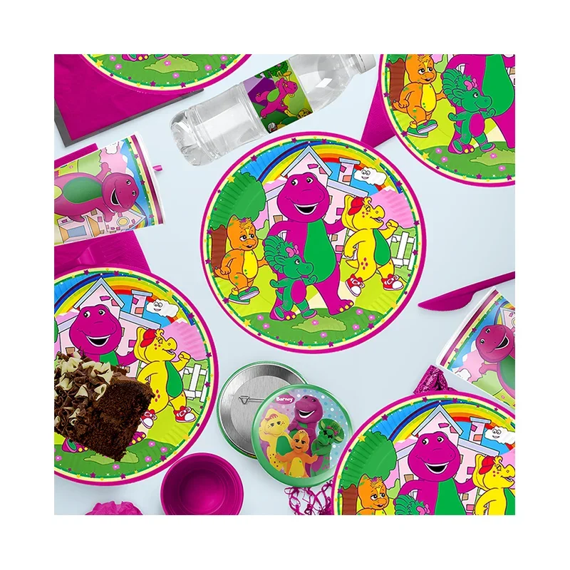 disney Barney Themed Birthday Party DIY Decorations Disposable ...