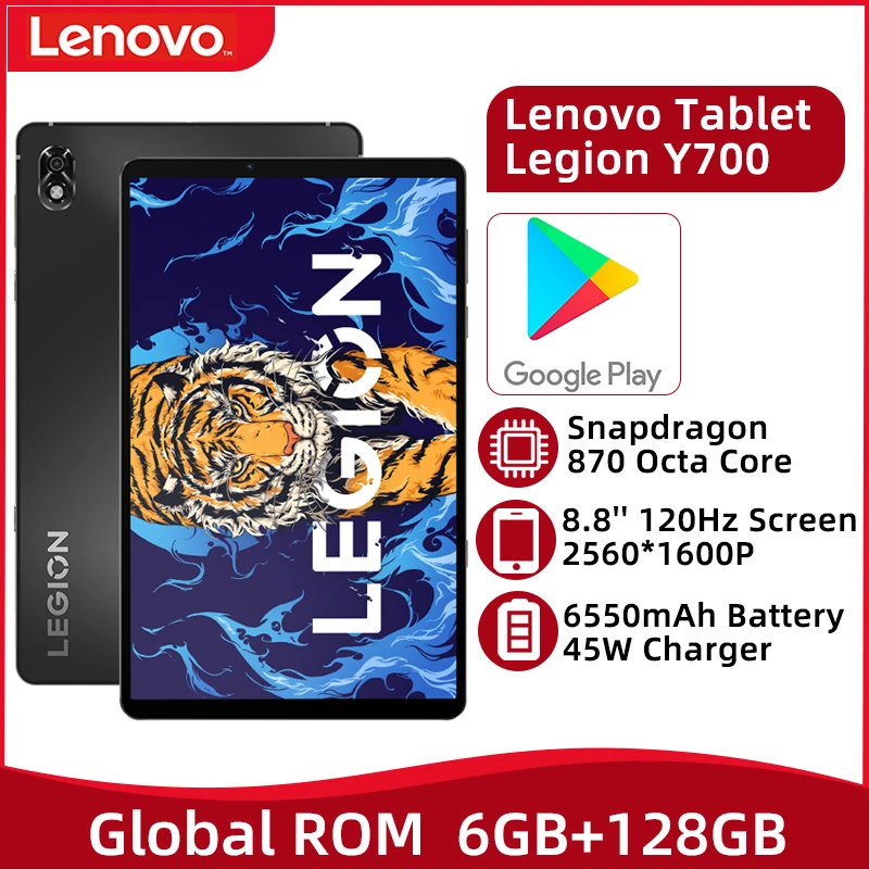 Lenovo Tableta LEGION Y700 para videojuegos, dispositivo de 8GB y 128GB, Snapdragon 870, Octa ...
