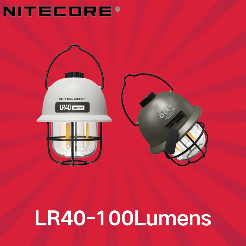 NITECORE LR40 Rechargeable Camping Lantern 100Lumens Protable LED ...