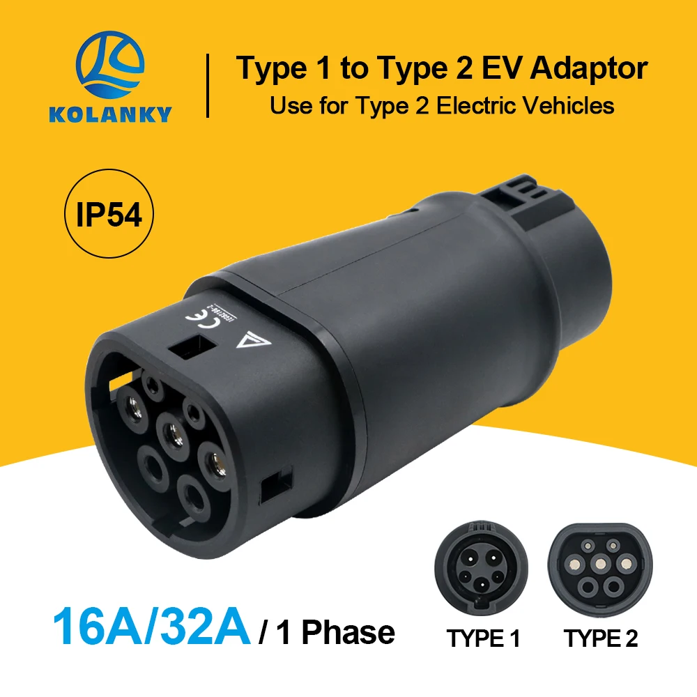 Adaptador-de-cargador-EV-EVSE-tipo-1-a-tipo-2-Conector-de-carga-para ...