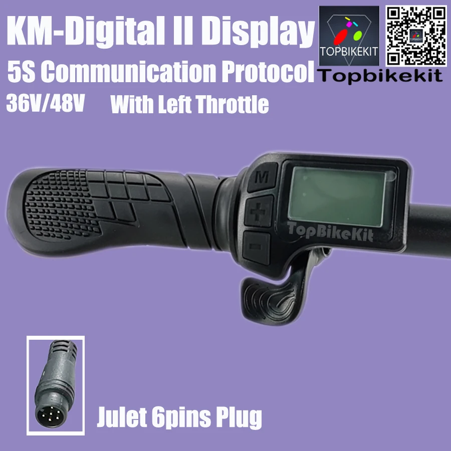 KING-METER Digital II LCD Display 36V/48V 6Pins Julet Waterproof Plug ...