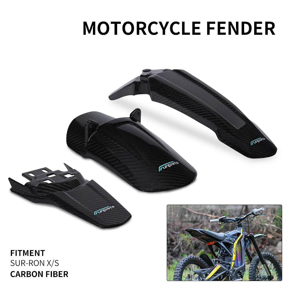 Funparts-Motorcycle-Front-Rear-Fender-Rear-Wheel-Mudguards-Set-Carbon ...