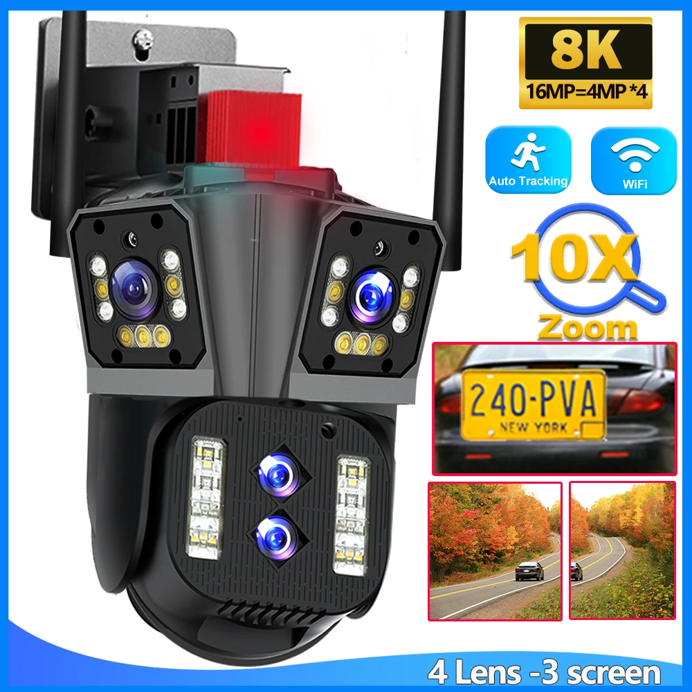 16MP-8K-WiFi-Camera-Outdoor-10X-Zoom-Surveillance-Camera-Four-Lens ...