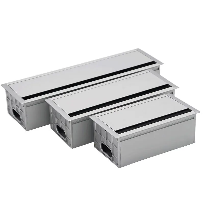 120mm Aluminum Alloy Table Desk Rectangle Wire Cable Grommet Hole Cover ...