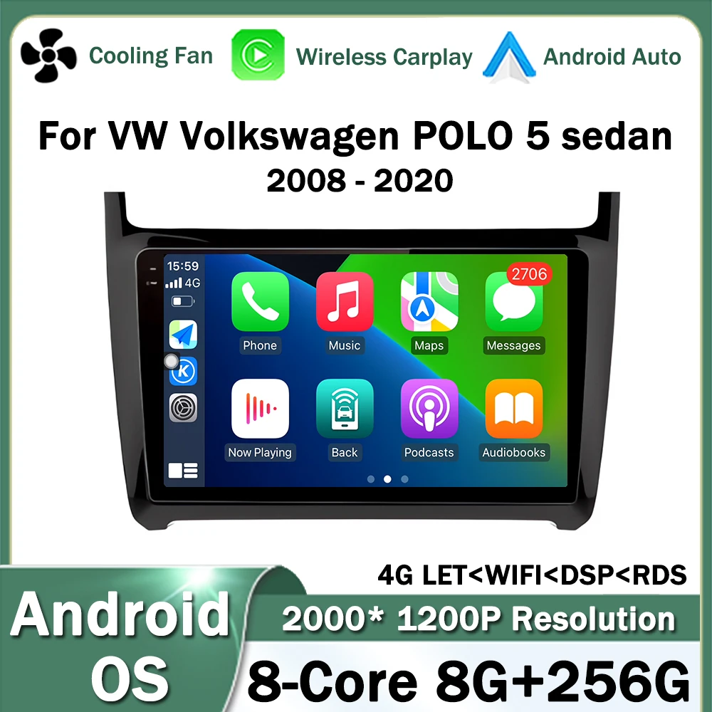 9-Inch-Wireless-CarPlay-Android-Auto-Radio-for-VW-Volkswagen-POLO-5 ...