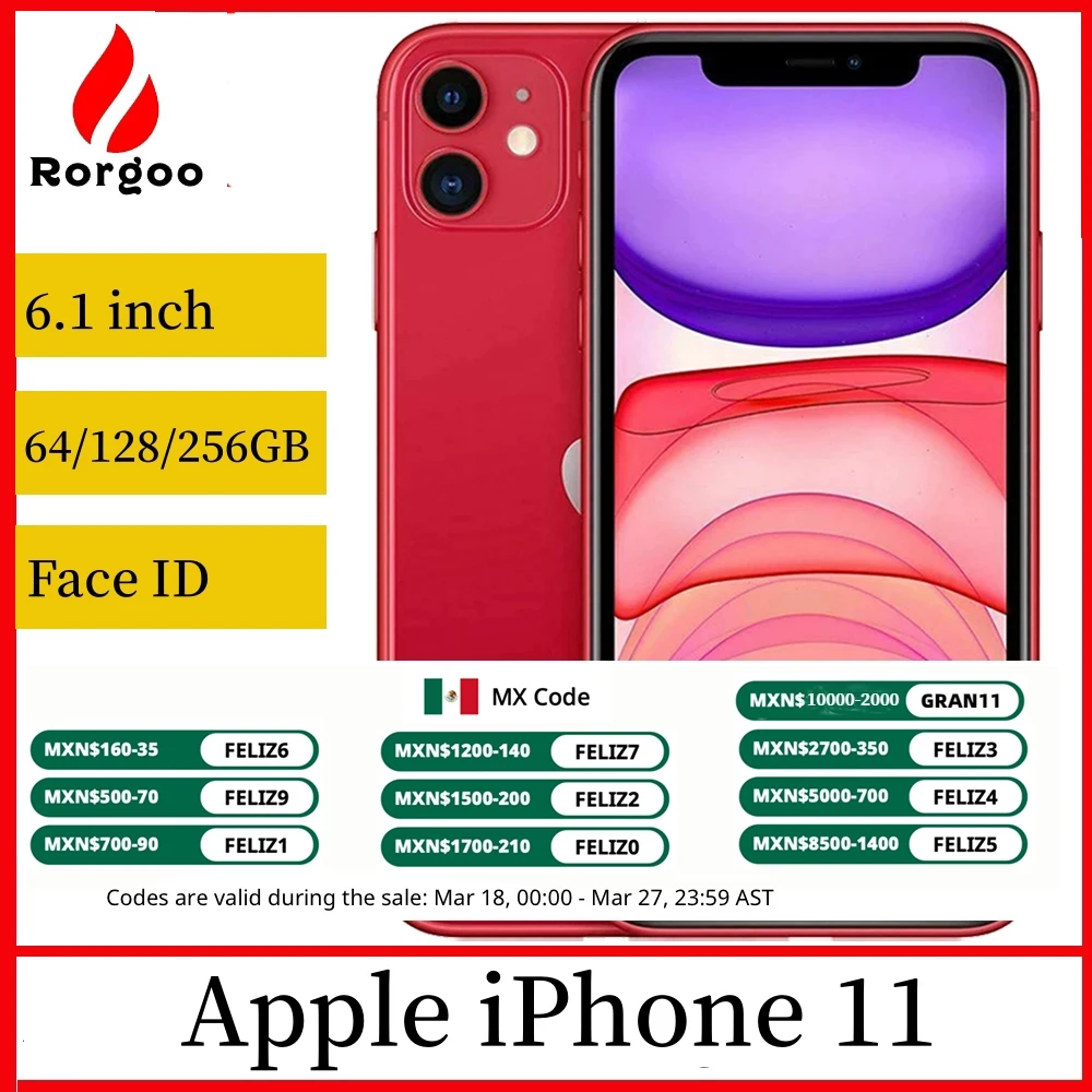 Original-unlocked-Apple-iPhone-11-64GB-128GB-256GB-3110mAh-dual-12MP ...