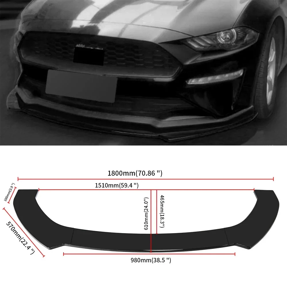 3PCS-FRONT-BUMPER-LIP-BODY-KIT-UNIVERSAL-SPLITTER-SPOILER-GT-STYLE ...