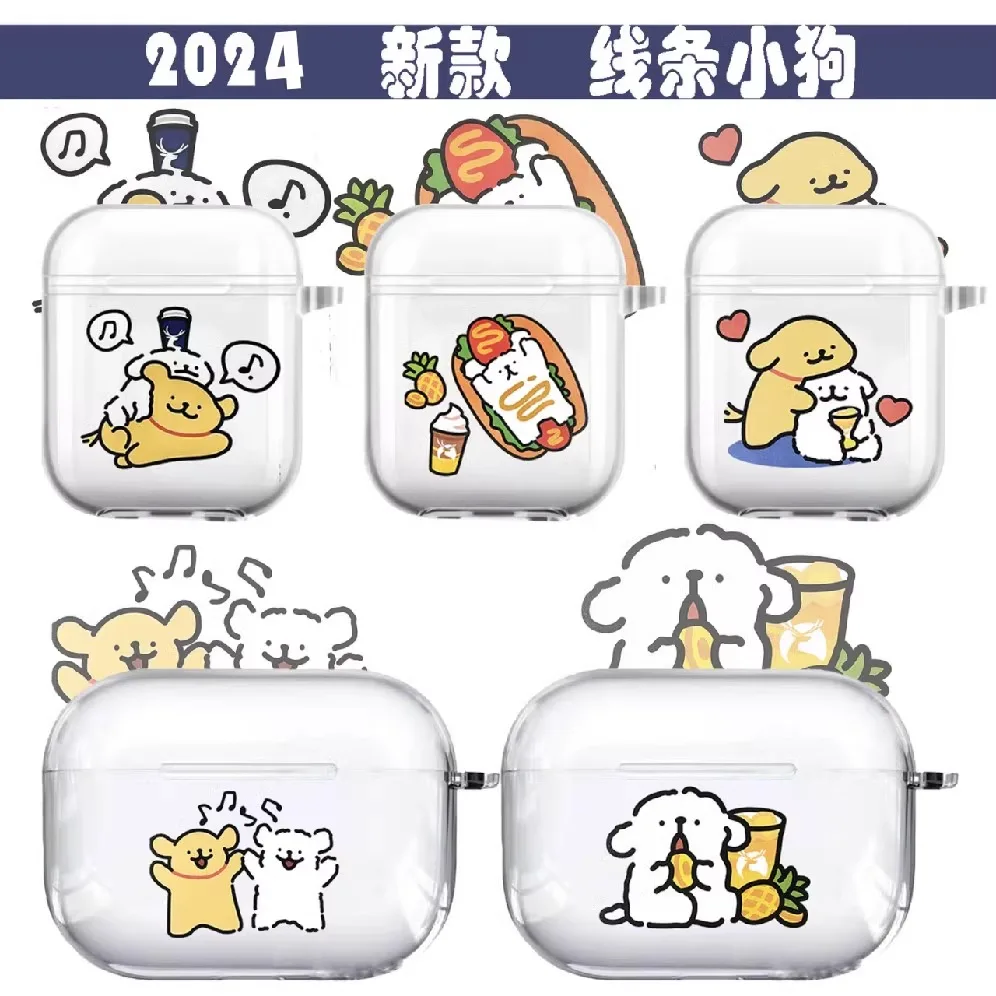 Earphone Case for AirPods 4 Pro 2 Transparent Dog Puppy Case for ...