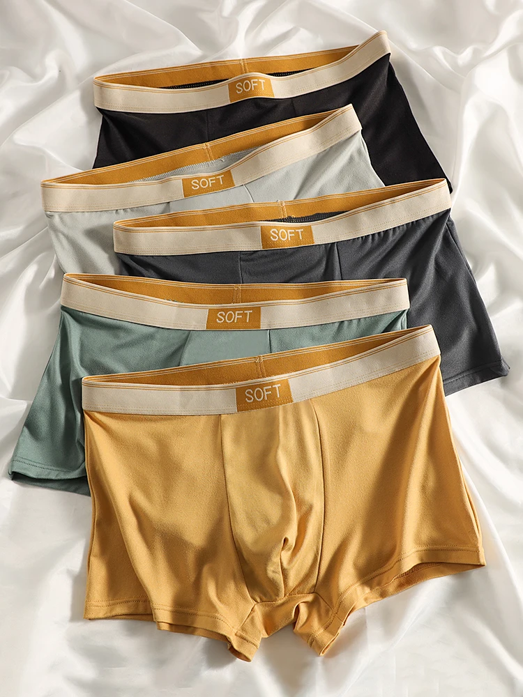 5-Pack Men's Milk Silk Boxer Briefs - Soft Waistband with “SOFT” Label ...