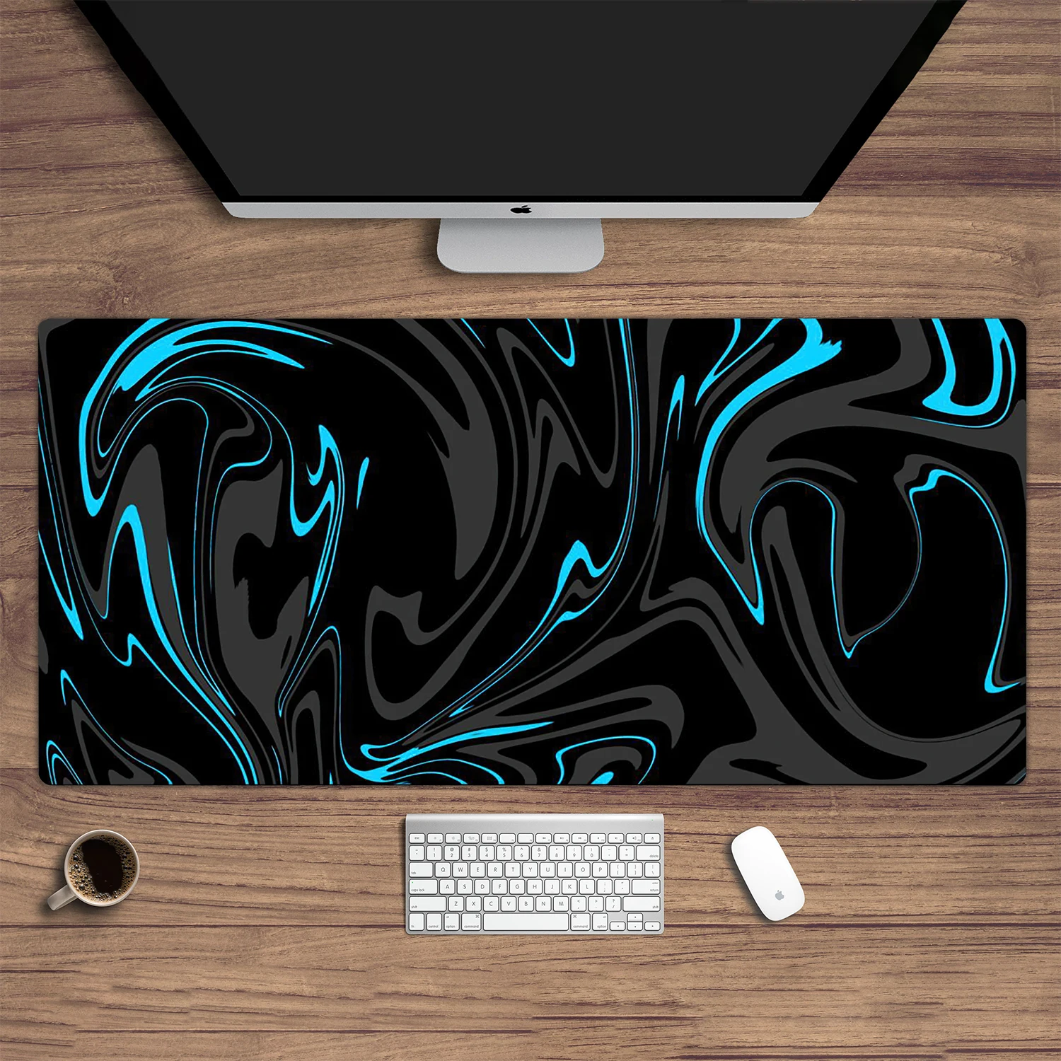 Extra-Large-Rubber-Mouse-Pad-Blue-and-Black-Marble-Swirl-Texture ...