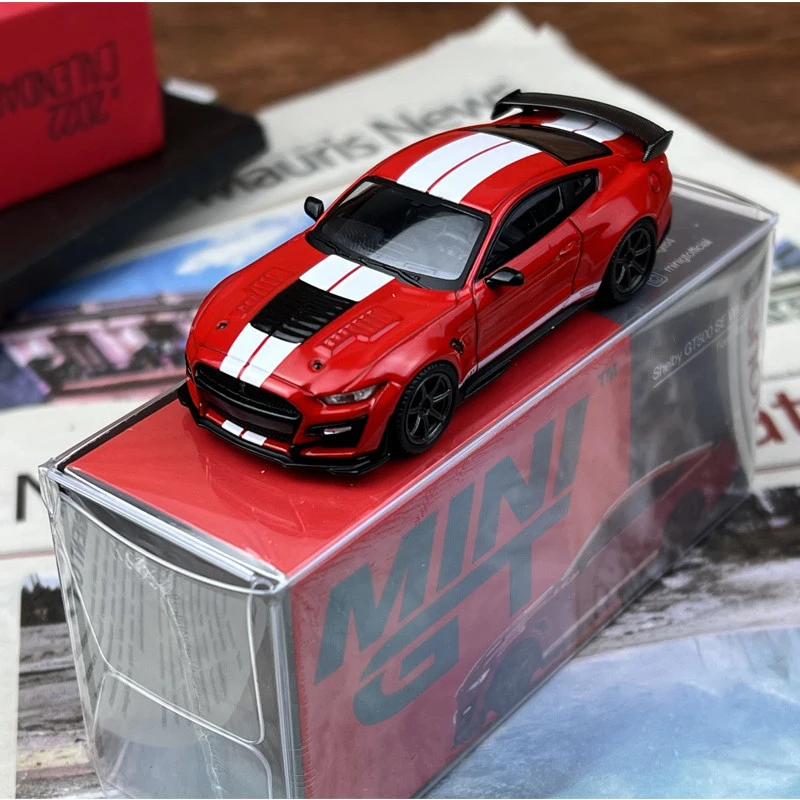Spot-MINI-GT-1-64-Ford-Mustang-Shelby-GT500-Alloy-Sports-Car-Model-Red ...
