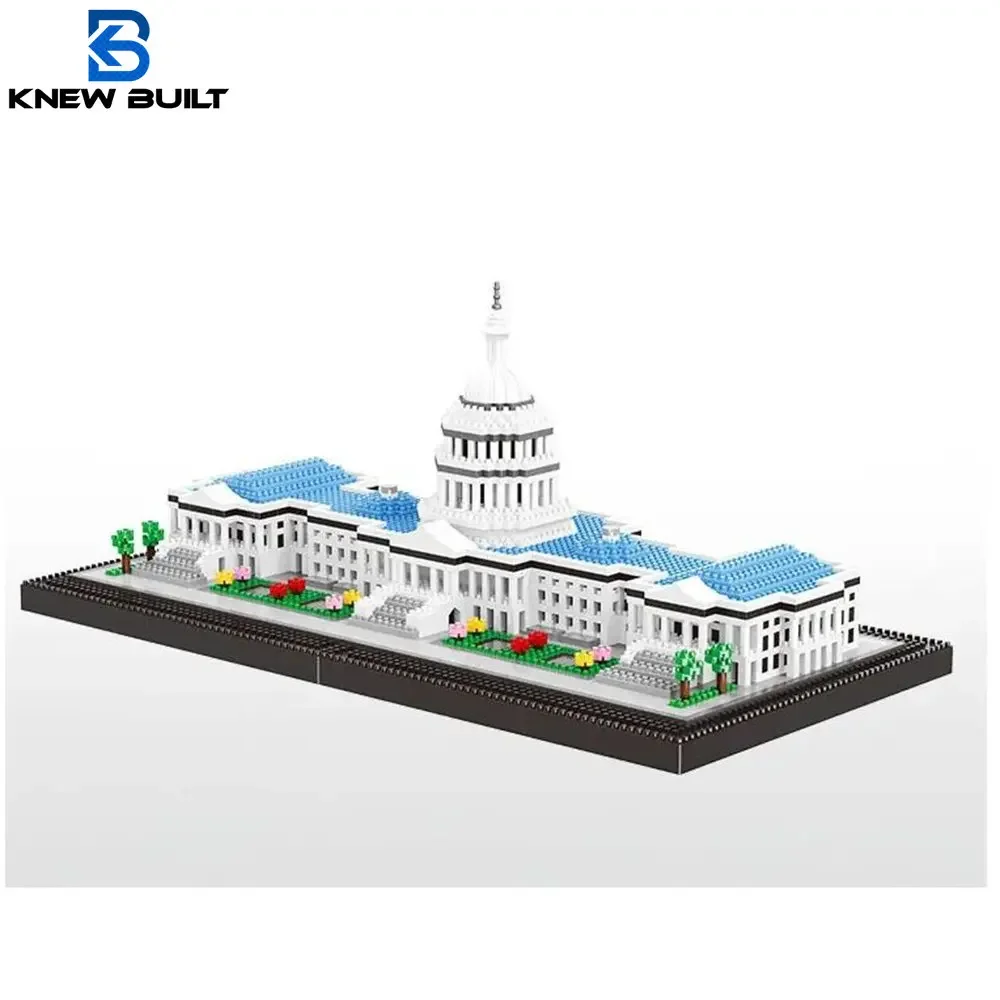 KNEW-BUILT-Capitol-City-Construction-White-House-Micro-Building-Blocks-US-Mini-Architecture ...