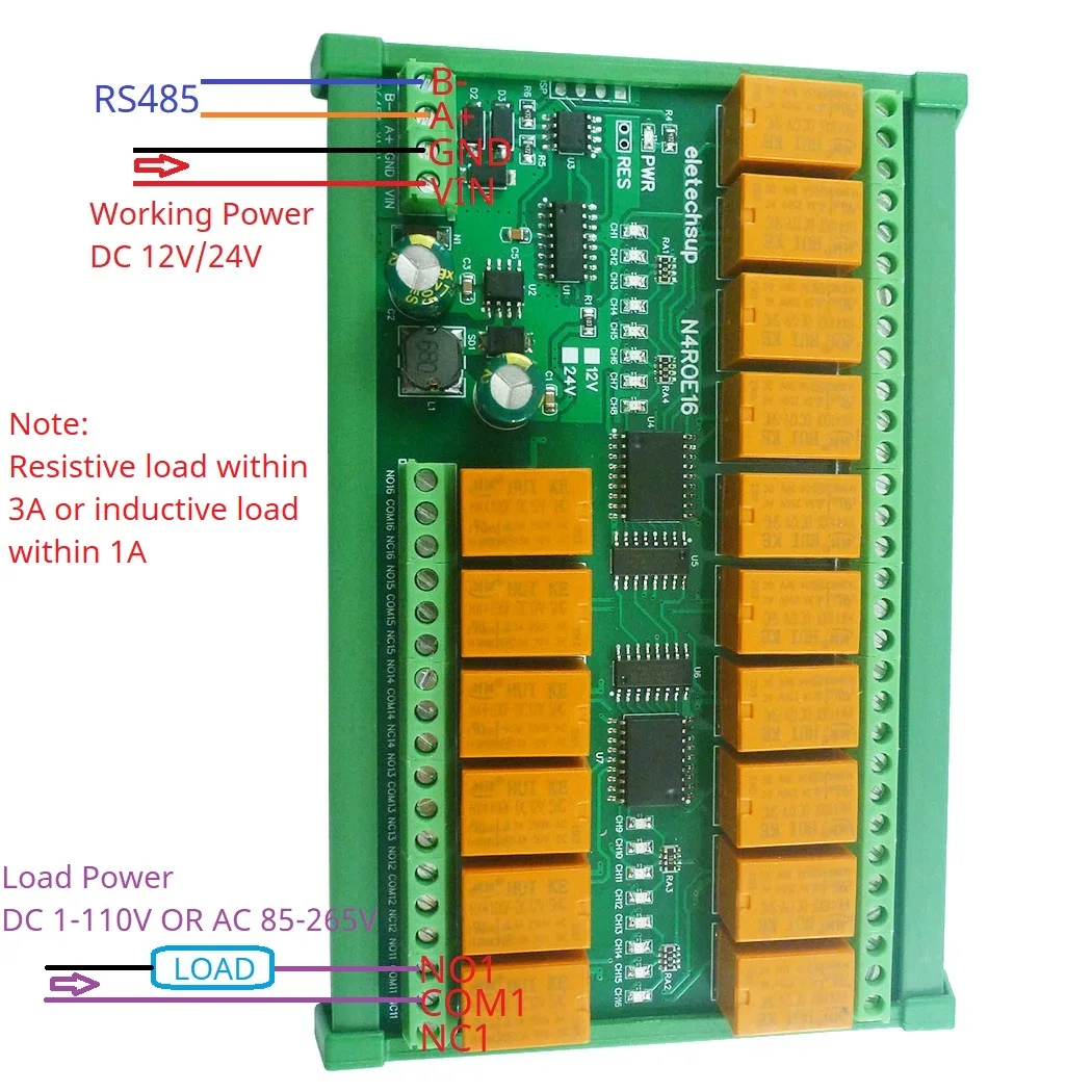 DC-12V-24V-16CH-RS485-Multifunction-Relay-Module-Modbus-Rtu-of-the-3A ...
