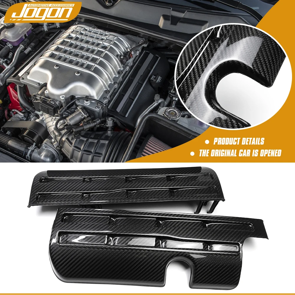 For-Dodge-Challenger-SRT-Hellcat-Real-Carbon-Fiber-Car-Front-Engine ...