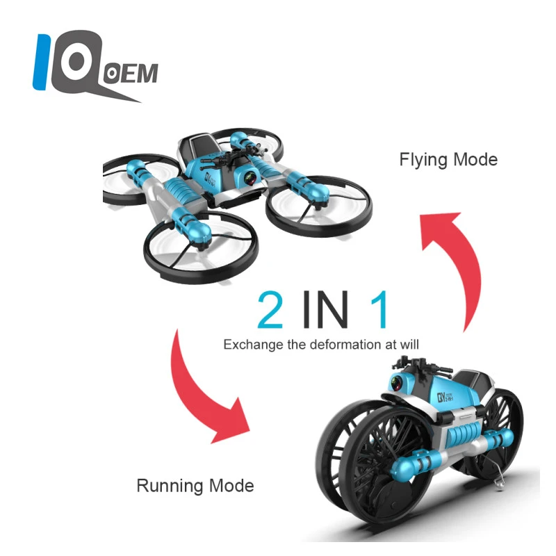 Iqoem Drones Land Air Deformable Motorcycle Four Axis Aircraft 360 ...