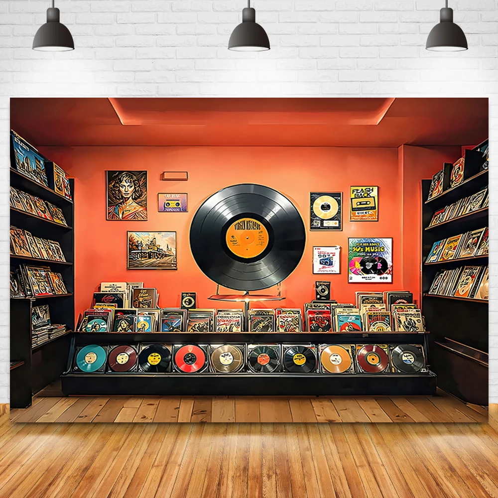 Old-Record-House-Scene-Photography-Background-Music-Store-Back-To-80-90 ...