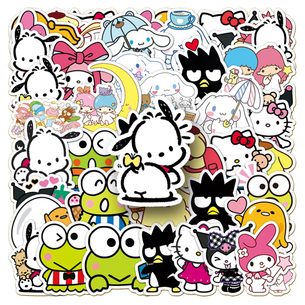 10-30-50pcs-Cute-Saniro-Kawaii-Hello-Kitty-My-Melody-Kuromi-Stickers ...