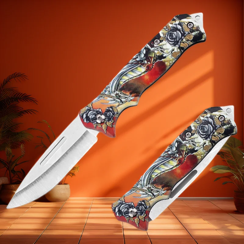 Portable Pocket Folding Knife with Back Clip Stainless Steel Blade ...