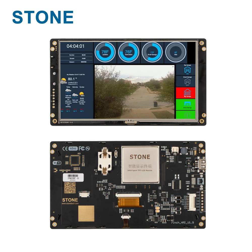 7 Inch Hmi Smart Tft Lcd Display Module With Controller + Program + Touch + Uart Serial ...