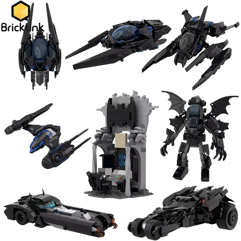 Bricklink MOC Superhero Knight Batcave Technical Car Batmobiles Tumbler ...