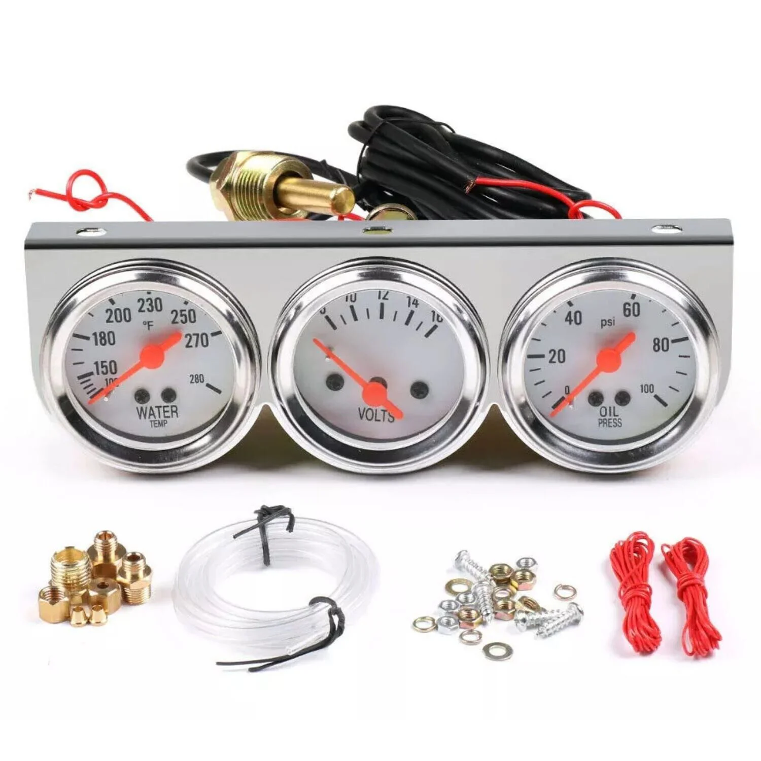Racing-style-Oil-Pressure-Water-Temp-Volt-Meter-Gauge-With-Sensor ...
