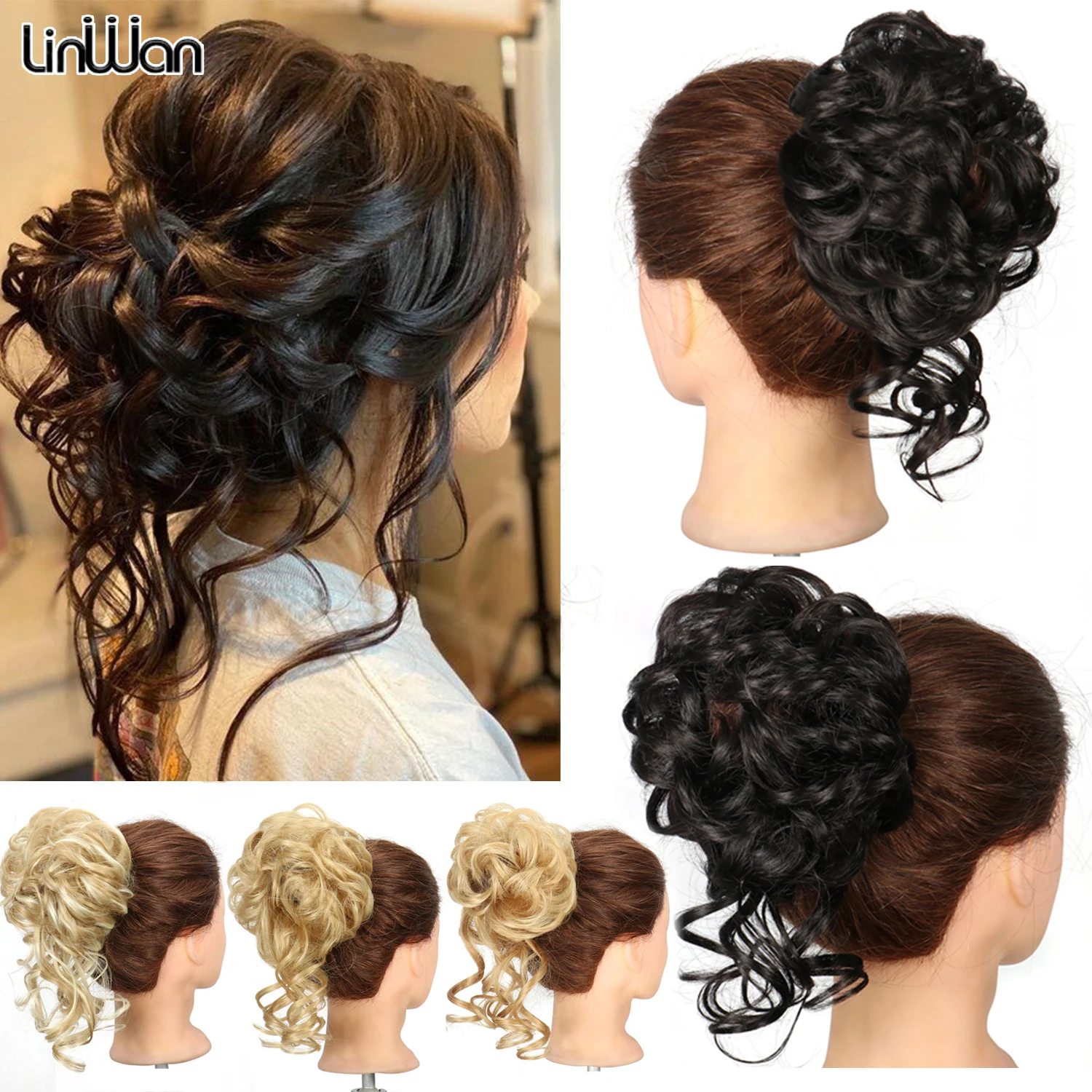 Synthèse Extension de cheveux chignon pour femmes, postiches chignon ...