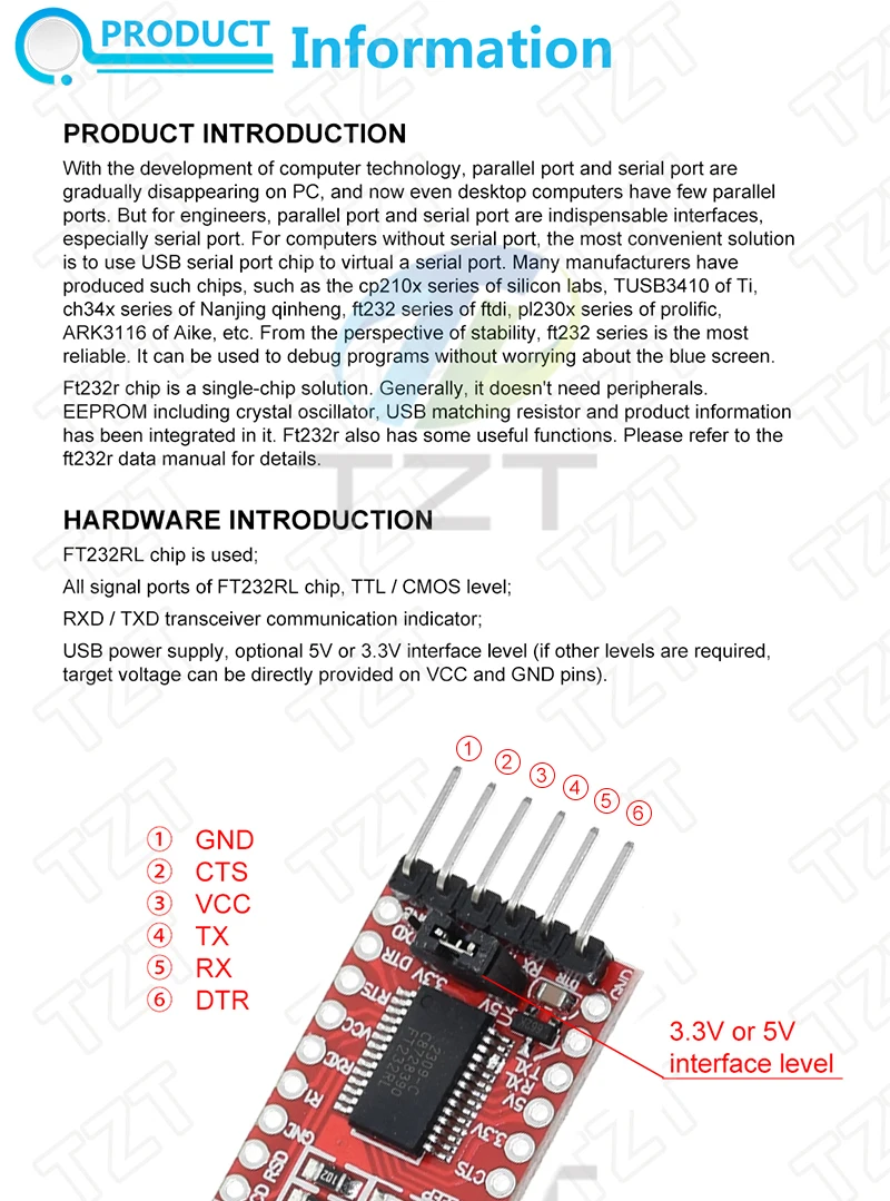 Высококачественный модуль последовательного адаптера FT232RL FTDI USB 3,3 В 5,5 В к TTL для ...