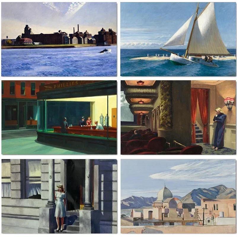 Edward Hopper Realistic Master Painter Life Landscape Artwork, High ...
