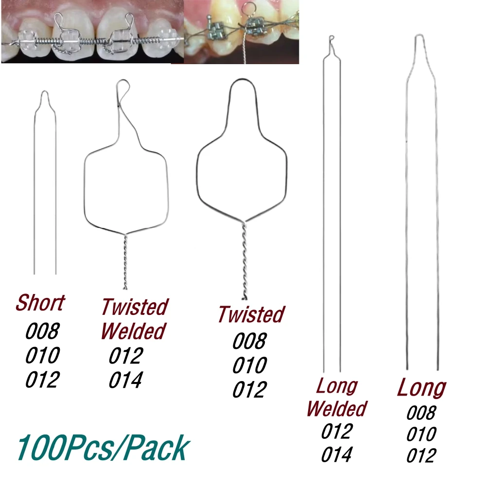 100pcs/pack Dental Orthodontic Kobayashi Wire 0.008-0.014 Preformed ...
