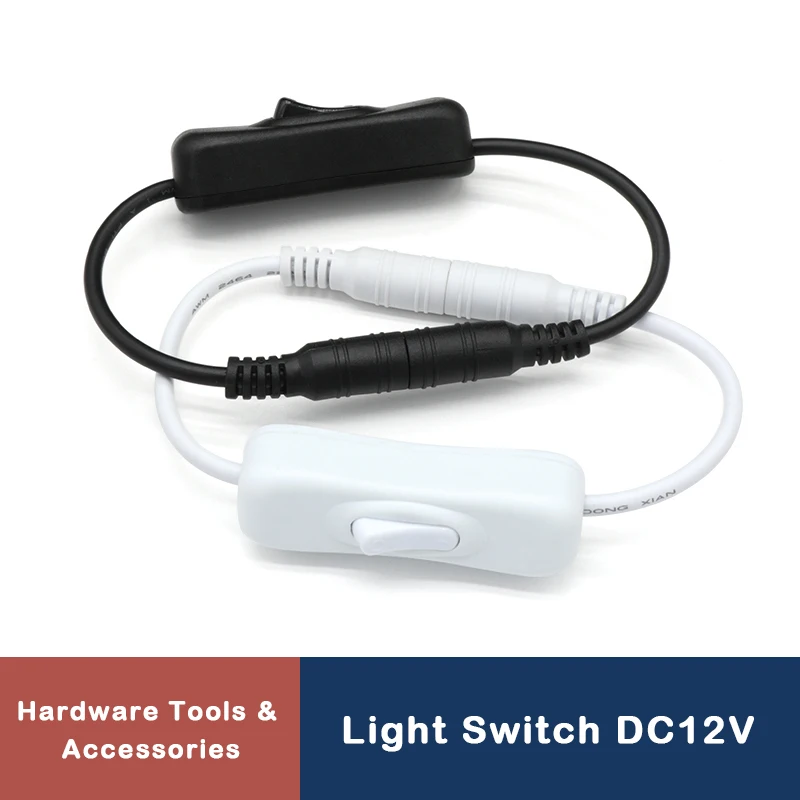 1-5-10Pcs-Light-Switch-DC-12V-Male-And-Female-Power-Cord-DC-Connector ...