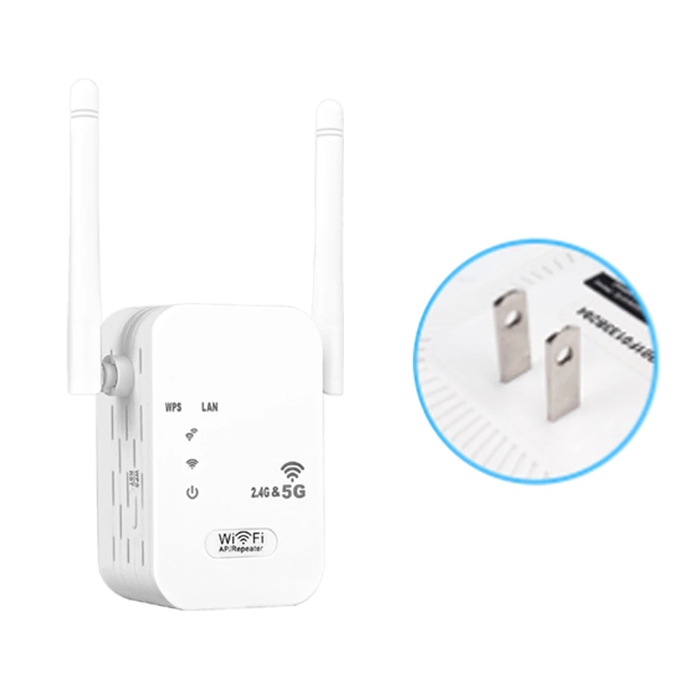 Répétiteur,5G and 2.4G -2-Prise de l’UE--Répéteur Wi Fi sans fil 1200 ...