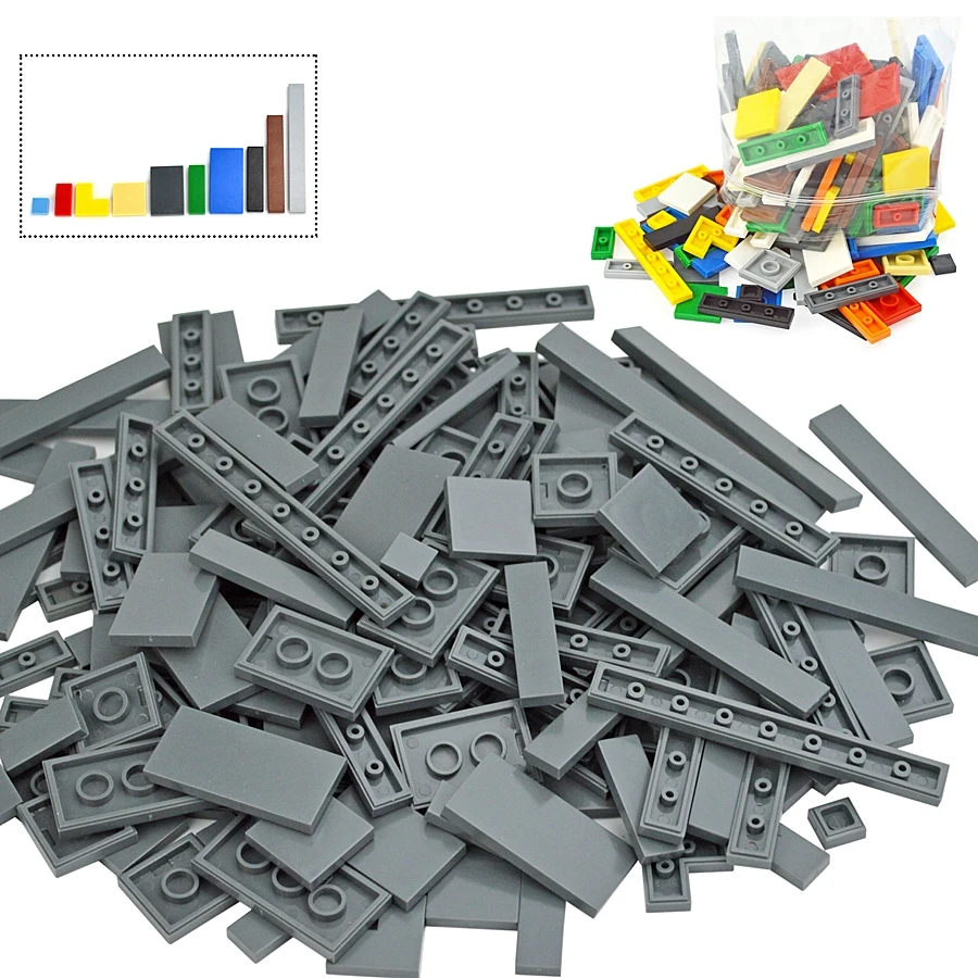 Diy Model Smooth Thin Building Blocks 150pcs Multicolour Toy Parts Bulk ...