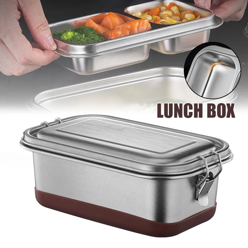 304-Stainless-Steel-2-Layers-Bento-Lunch-Box-for-Kids-Portable-Divided ...
