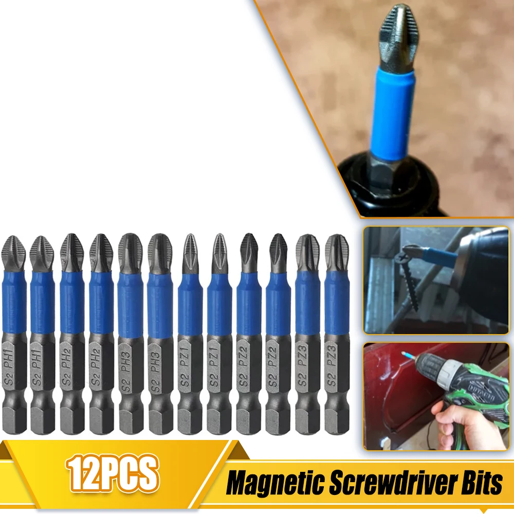 12Pcs-Magnetic-Screwdriver-Bits-Set-Anti-slip-1-4-Hex-High-Hardnes ...