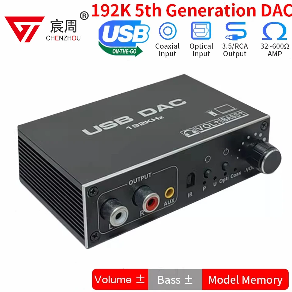 192KHz-HiFi-Audio-Decoder-DAC-Controle-Remoto-TV-ptica-Coaxial-USB-OTG ...
