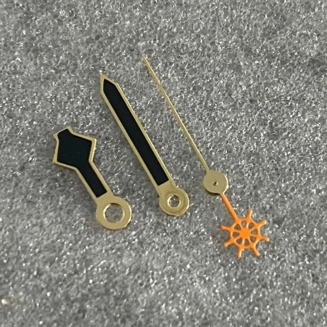 Gold-Edge-Watch-Hands-with-Spider-Trigeminal-Second-Hand-Black-Hands ...